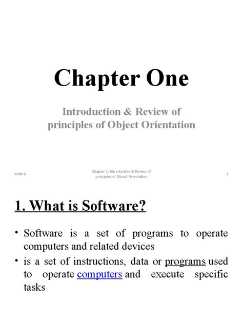 chapter one introduction and review of principles of object orientation