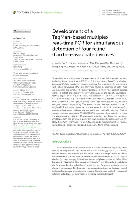 pdf development of a taqman based multiplex real time pcr for