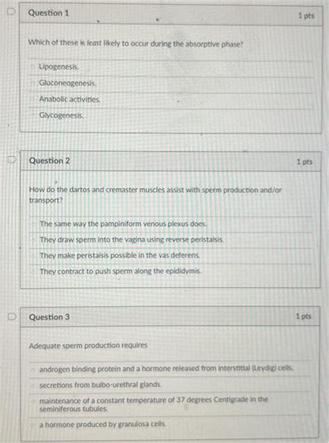 Solved Which Of These Is Least Likely To Occur During The