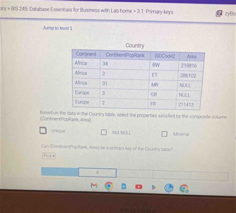 Ary Bis 245 Database Essentials For Business With Lab Home 31