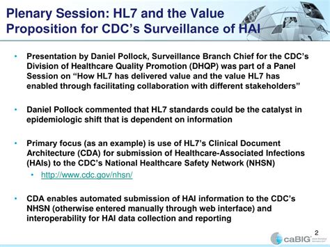PPT HL Value Proposition For CDC S Surveillance Of HAI PowerPoint Presentation ID