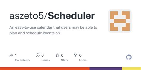 Github Aszeto5scheduler An Easy To Use Calendar That Users May Be