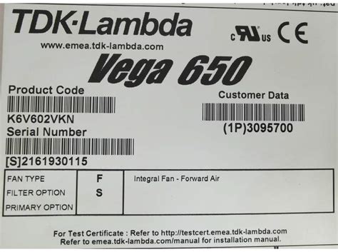 Tdk Lambda Psu Pn K6v602vkn 3095700 For Siemens Mri Filtering Plate Pn