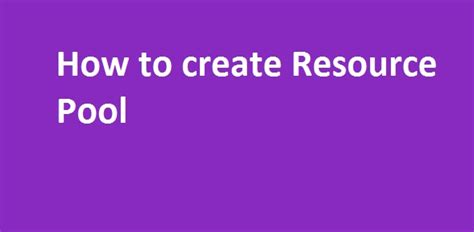 Resource Pool Mastering Vmware
