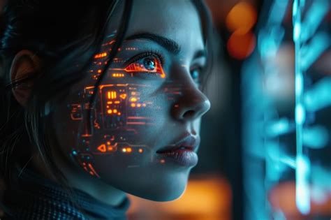 Premium Photo Facial Biometrics Scanning Retina Recognition Security