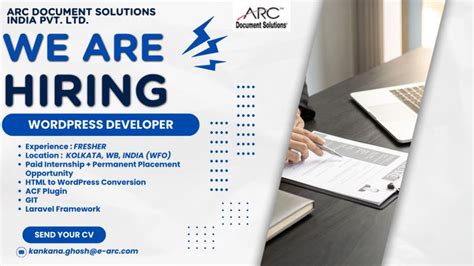 wordpress fresherjob webdevelopment fresher jobopportunity arc