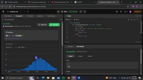 Leetcode Solved Palindrome Number Problem Zaina Farrukh Posted On The