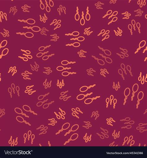 Brown Line Sperm Icon Isolated Seamless Pattern Vector Image