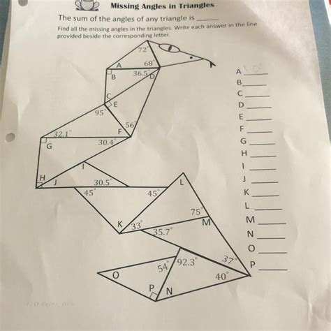 Missing Angles In Triangles Worksheet House