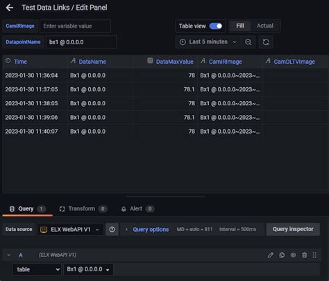 cannot get data link to work on timeseries when field contains a string