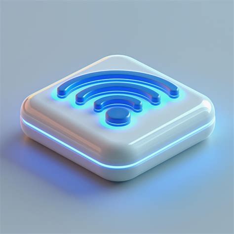 3d Wifi Icon In Blue Glow Premium Ai Generated Image