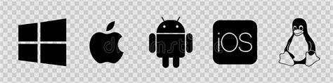 Linux Android Apple And Windows Logo Vector Editorial Illustration Editorial Photography