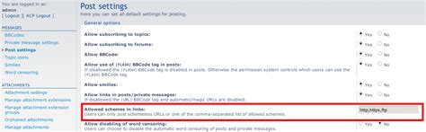 PHPBB Allow More Admin Configurable Schemes In Post Links PhpBB Tracker