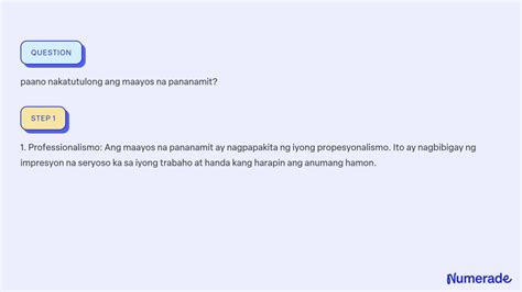 SOLVED Paano Nakatutulong Ang Maayos Na Pananamit