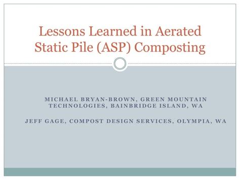 Lessons Learned In Aerated Static Pile Composting Pptx Lessons Learned In Aerated Static Pile Composting Pptx