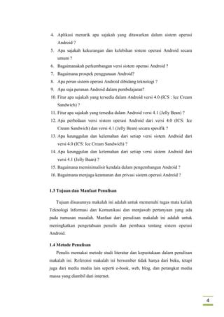 Makalah sistem operasi android | DOCX