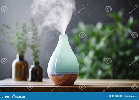 Essential Oil Diffuser Emitting Steam Stock Photo Image Of Generated Aroma