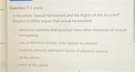 Solved Question 7 1 ﻿pointin His Article Sexual