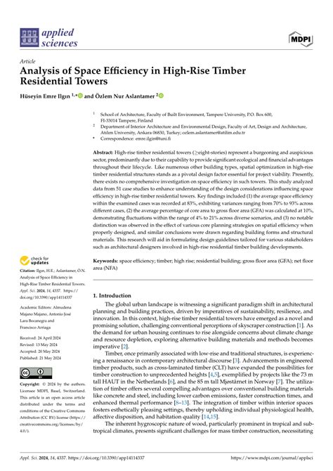 Pdf Analysis Of Space Efficiency In High Rise Timber Residential Towers