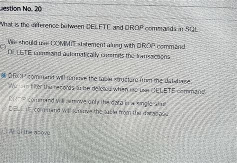Solved Uestion No 20what Is The Difference Between Delete