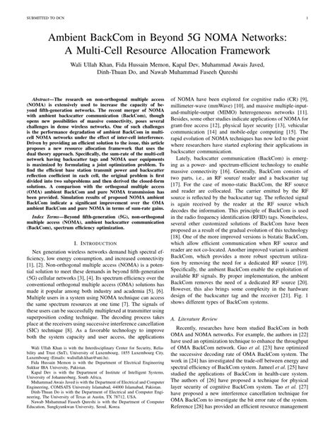 Pdf Ambient Backcom In Beyond 5g Noma Networks A Multi Cell Resource