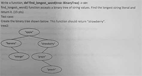 Solved Write A Function Def Findlongestwordtree