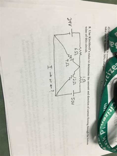 solved use kirchoffs rules to determine the amount and