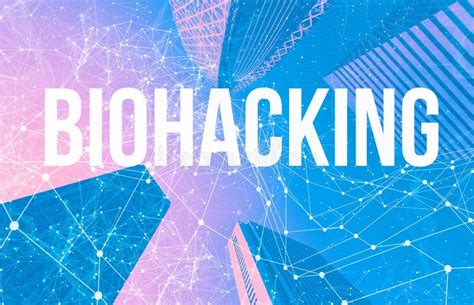 Biohacking Theme with Abstract Patterns and Skyscrapers Stock Illustration - Illustration of ...