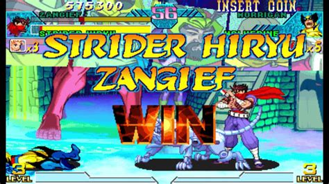 Marvel Vs Capcom 1 Arcade Strider Hiryu Zangief Playthrough May 16 2017 Youtube