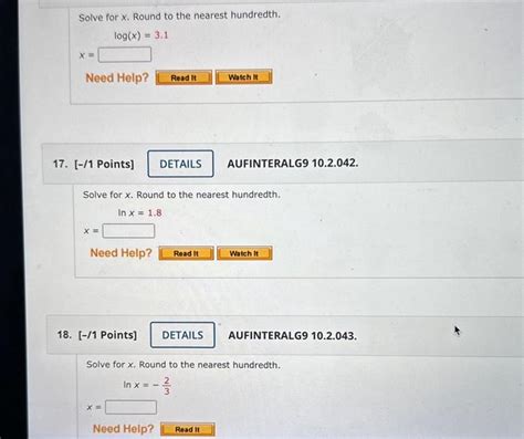 Solved Write The Exponential Equation In Logarithmic Form