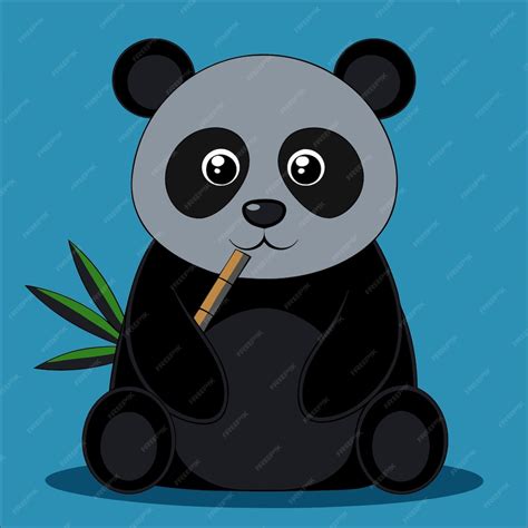 A Cartoon Drawing Of A Panda Smoking A Cigarette Premium Ai Generated
