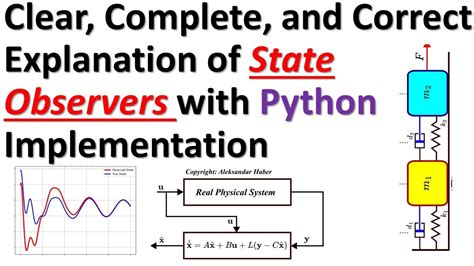 Clear Complete And Correct Explanation Of State Observers With Python Implementation Control