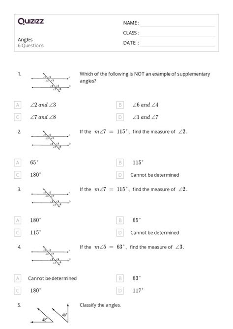 50 Angles Worksheets For 6th Class On Quizizz Free And Printable