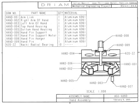 working drawings and assemblies engineering design mcgill university