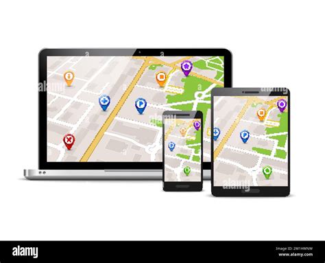 Gps Map Mobile Vector App Background Illustration Device Route Location