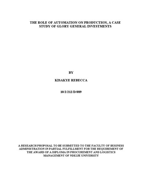 Research Proposal Pdf Automation Programmable Logic Controller