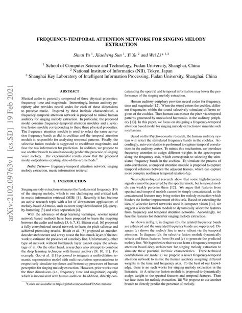 Pdf Frequency Temporal Attention Network For Singing Melody Extraction