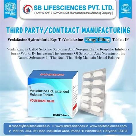 Venlafaxine Hcl Extended Release Tablets Ip 75 Mg At ₹ 690 Stripe