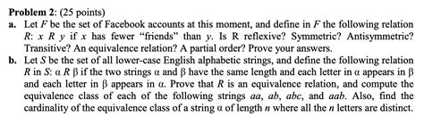 Solved Problem Points A Let F Be The Set Of Chegg Com