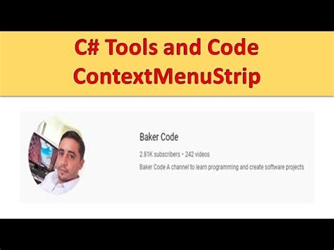 C Code And Tools Series ContextMenuStrip Tool In C YouTube
