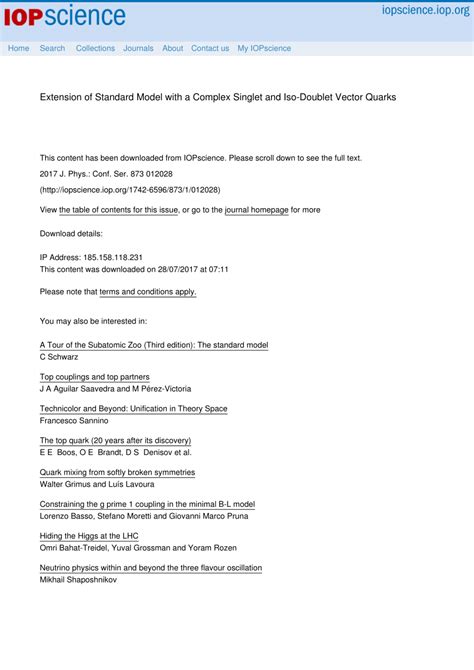 Pdf Extension Of Standard Model With A Complex Singlet And Iso