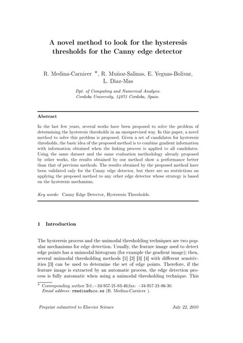 Pdf A Novel Method To Look For The Hysteresis Thresholds For The