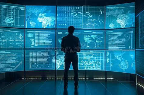 Data Scientist Querying Analysing And Visualizing Complex Data Set On Virtual Screen Business