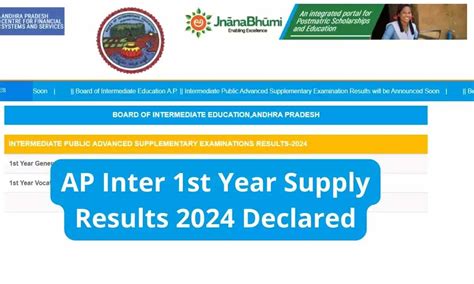 AP Inter First Year Advanced Supplementary Examination Results Declared