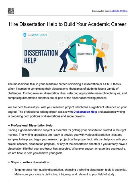 Hire Dissertation Help To Build Your Academic Career By Jackarlo Issuu