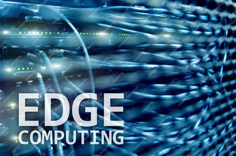 Premium Photo Edge Computing Internet And Modern Technology Concept On Modern Server Room