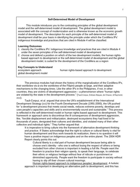 self determined model of develoment vs global development model pdf sustainability
