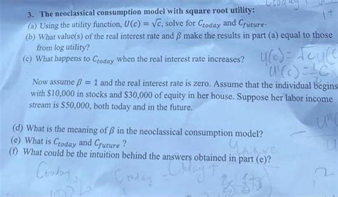 3 The Neoclassical Consumption Model With Square