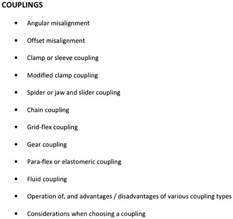 Couplings Angular Misalignment Offset Misalignment Clamp Or Sleeve