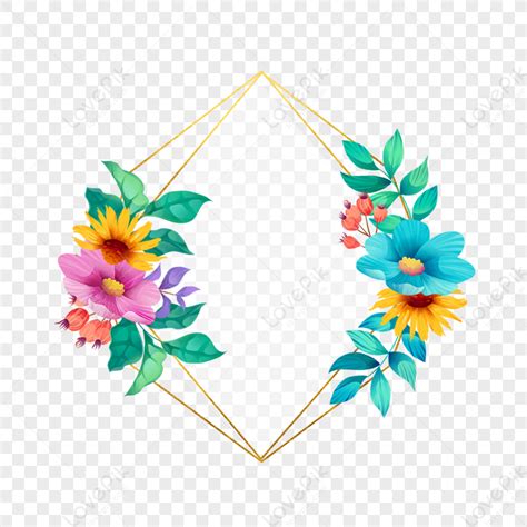 패션 크리 에이 티브 수채화 꽃 일러스트 테두리 봄포스터꽃 무늬 Png 일러스트 무료 다운로드 Lovepik